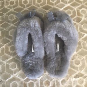 L.A.M.B. | Shoes | New Lamb Sheepskin Fur Thong Slippers In Grey | Poshmark